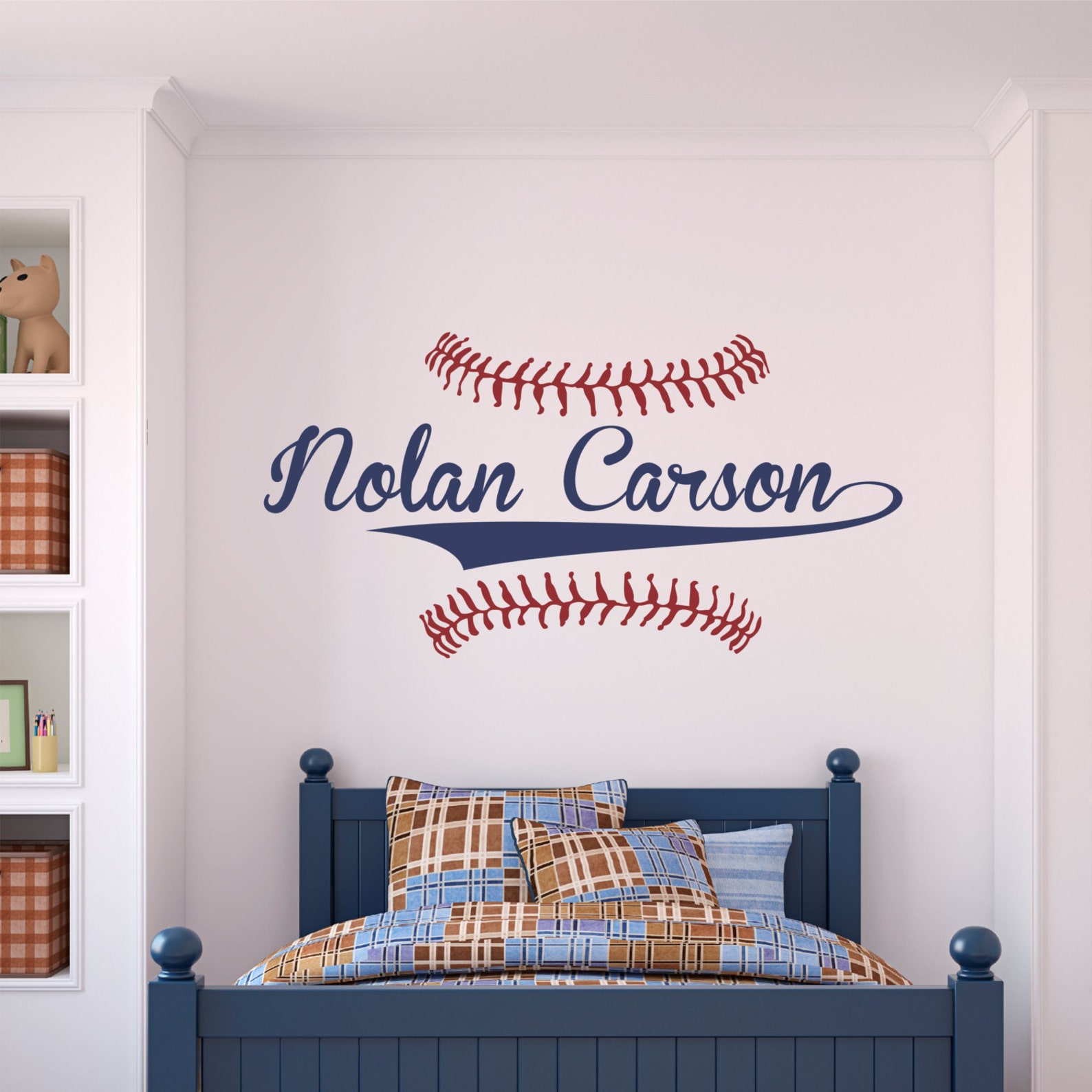 Personalized Name Baseball Wall Decal - Custom Name Baseball Wall ...