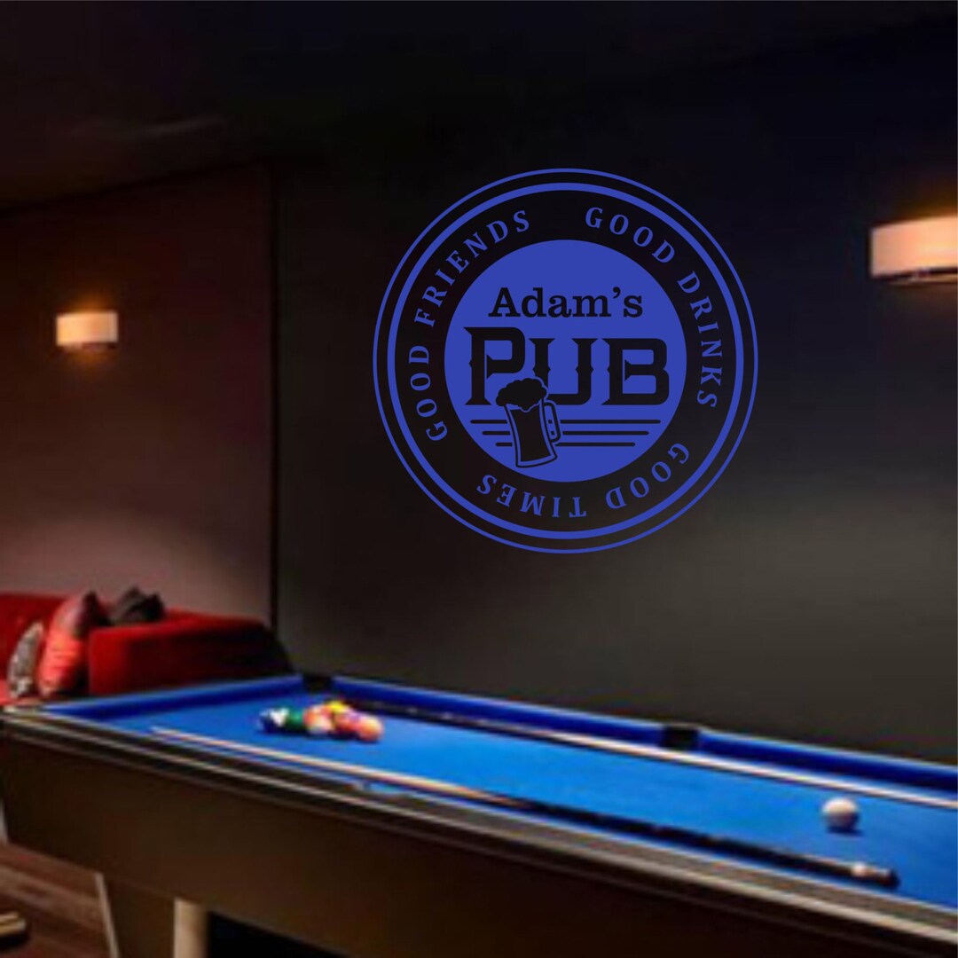 Personalized Bar Wall Decal - Pub Decal - Friends Wall Decal - Man Cave ...