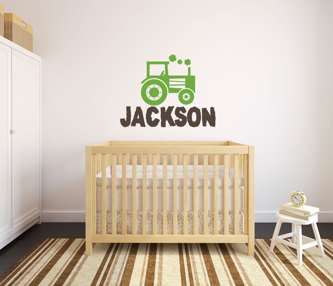 Personalized Name Tractor Wall Decal Custom Name Tractor - Etsy