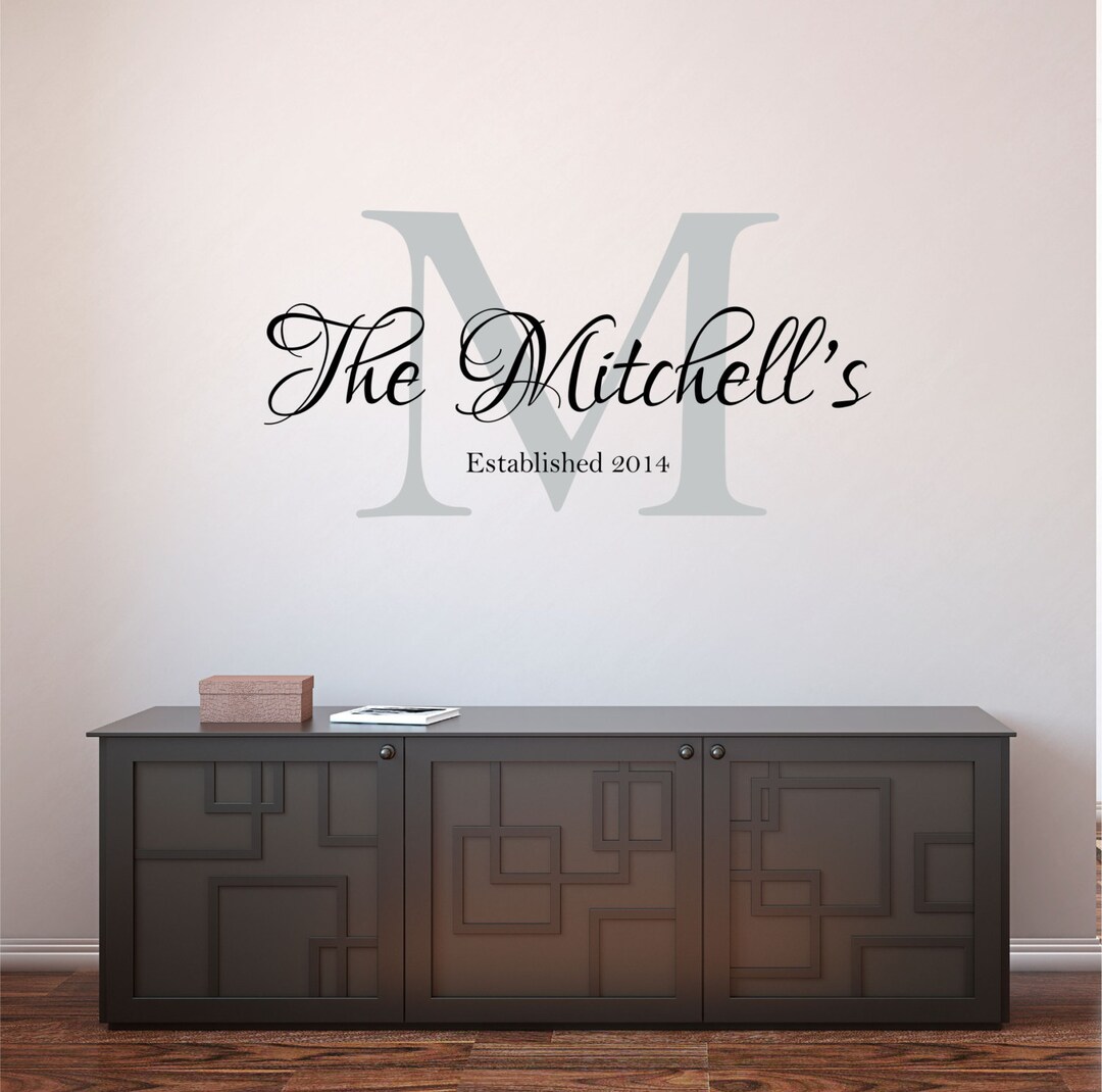 Custom Family Name Wall Decal - Personalized Name Wall Sticker - Custom ...