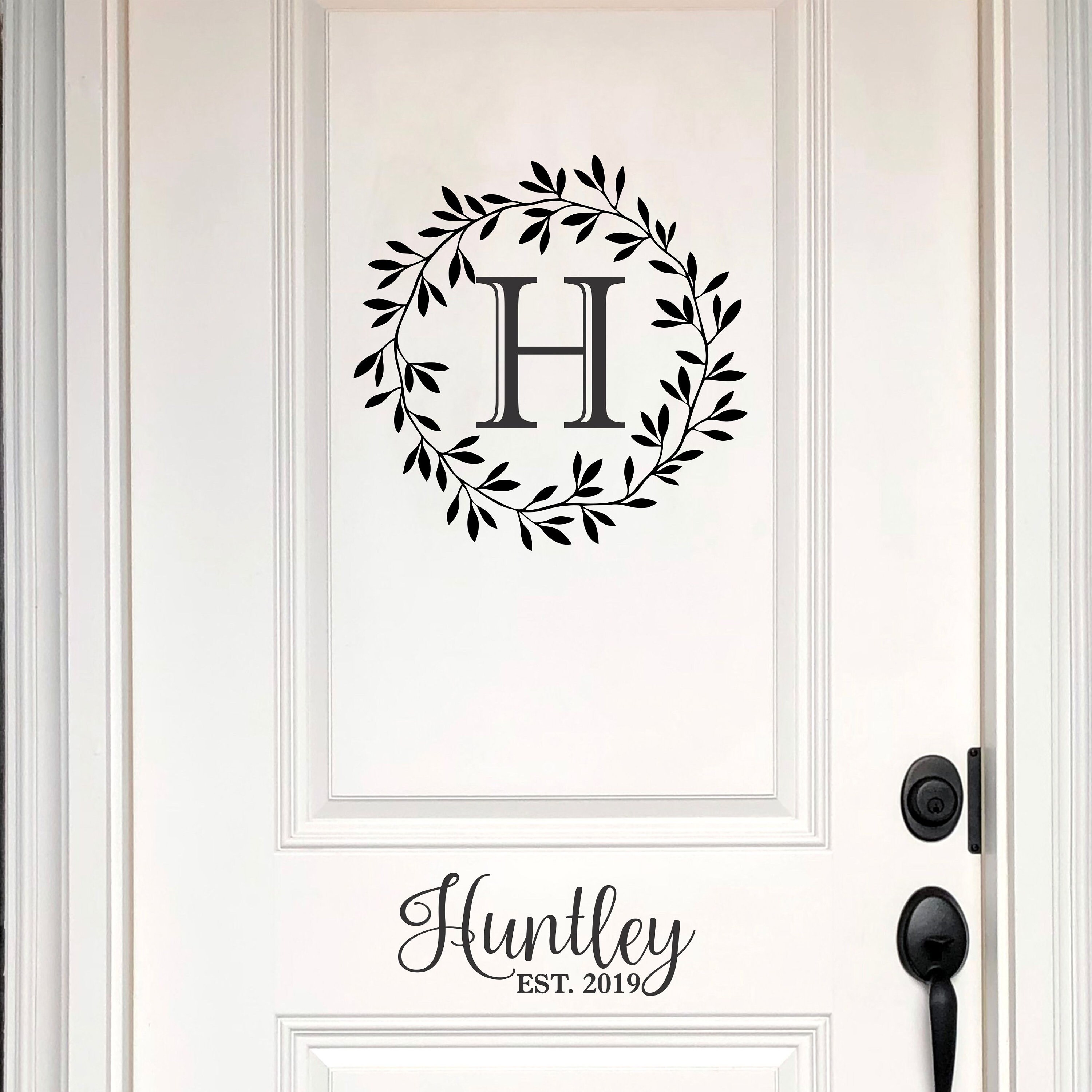 Personalized Door Decal Front Door Wreath Decal Glass - Etsy