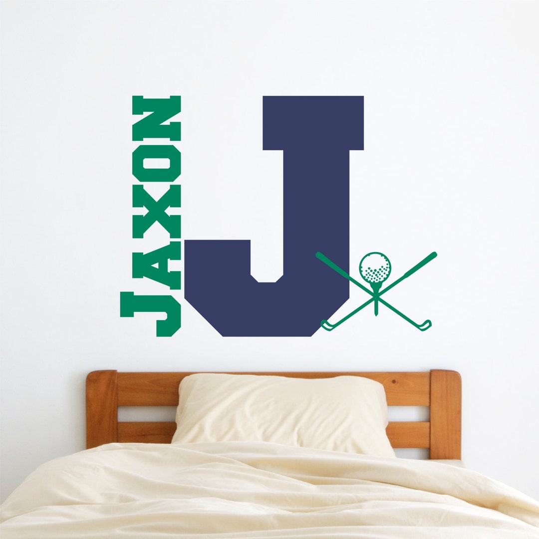 Personalized Name Golf Wall Decal - Custom Name Golf Wall Sticker ...