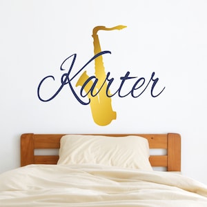 Personalized Name Wall Decal With Musical Instrument - Custom Name Wall ...