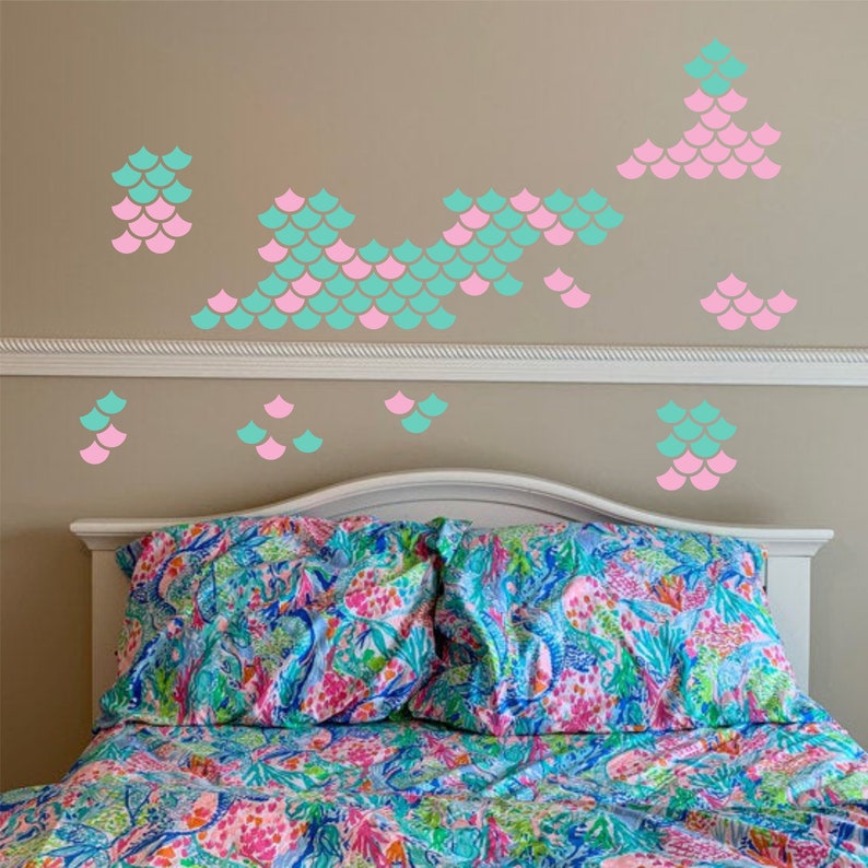 Mermaid Scale Wall Decals Fish Scale Stickers Nursery | Etsy