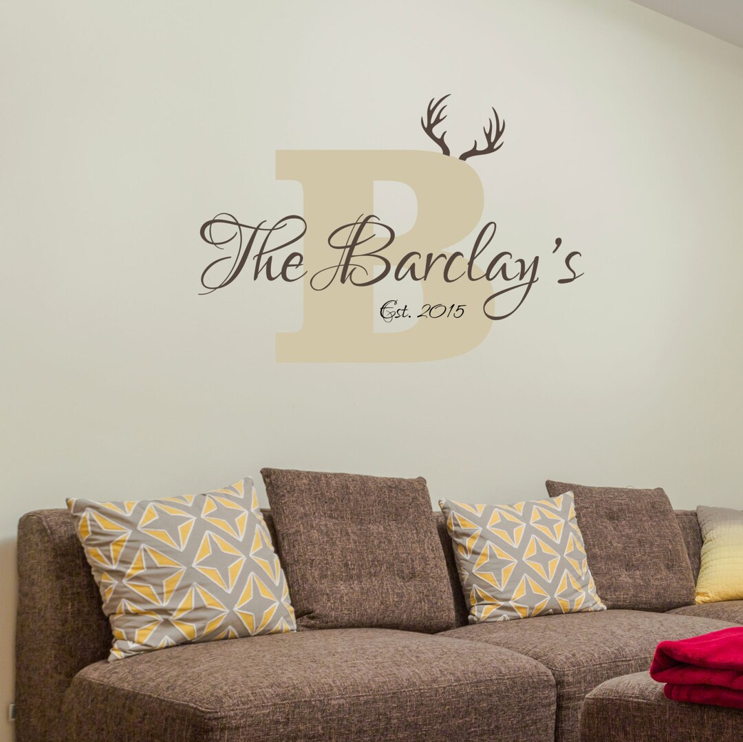Personalized Family Name Wall Decal - Custom Family Name Vinyl Wall ...