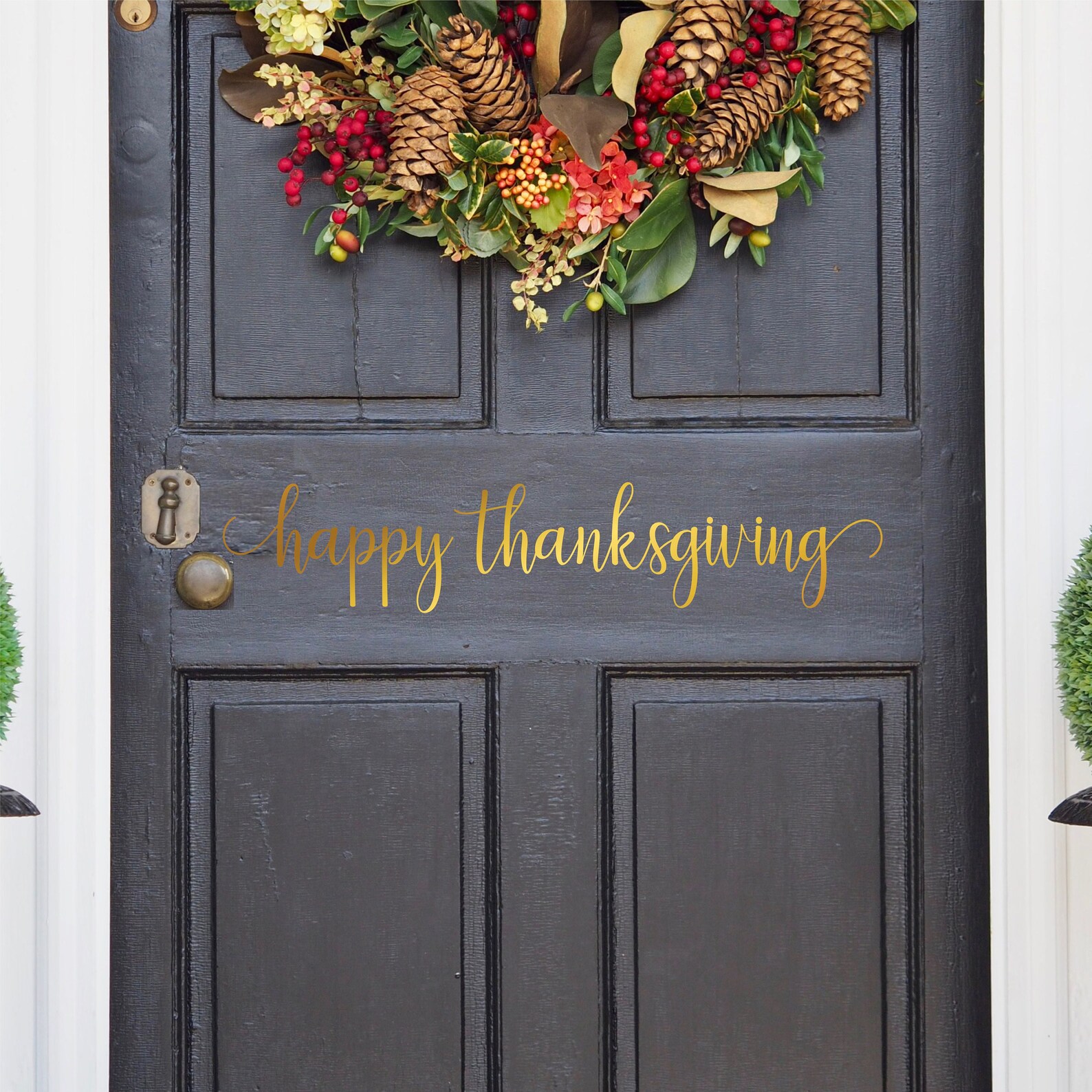 Happy Thanksgiving Door Decal Welcome Door Decal Front | Etsy