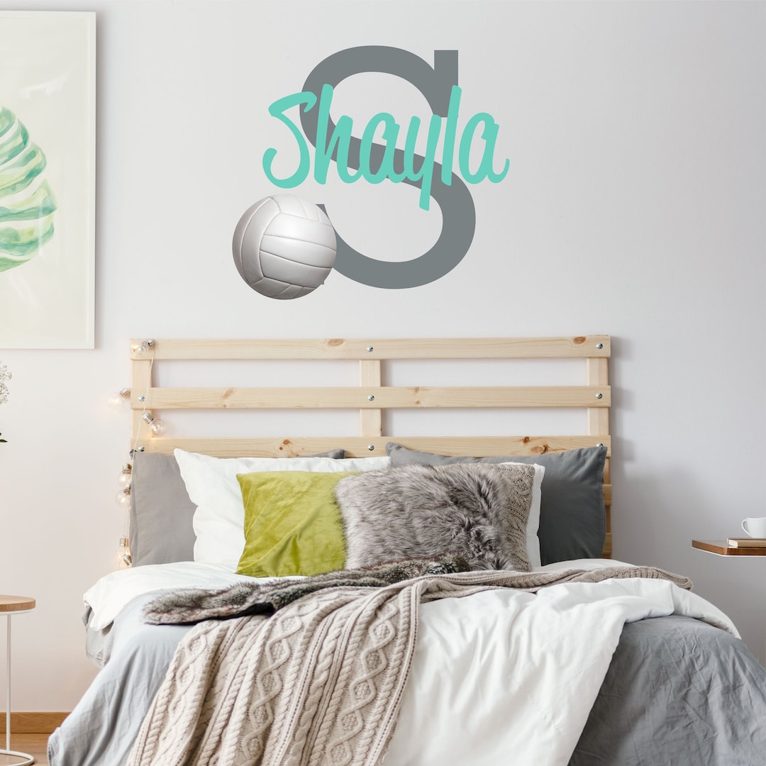 Personalized Name Volleyball Wall Decal - Custom Name Volleyball Wall ...