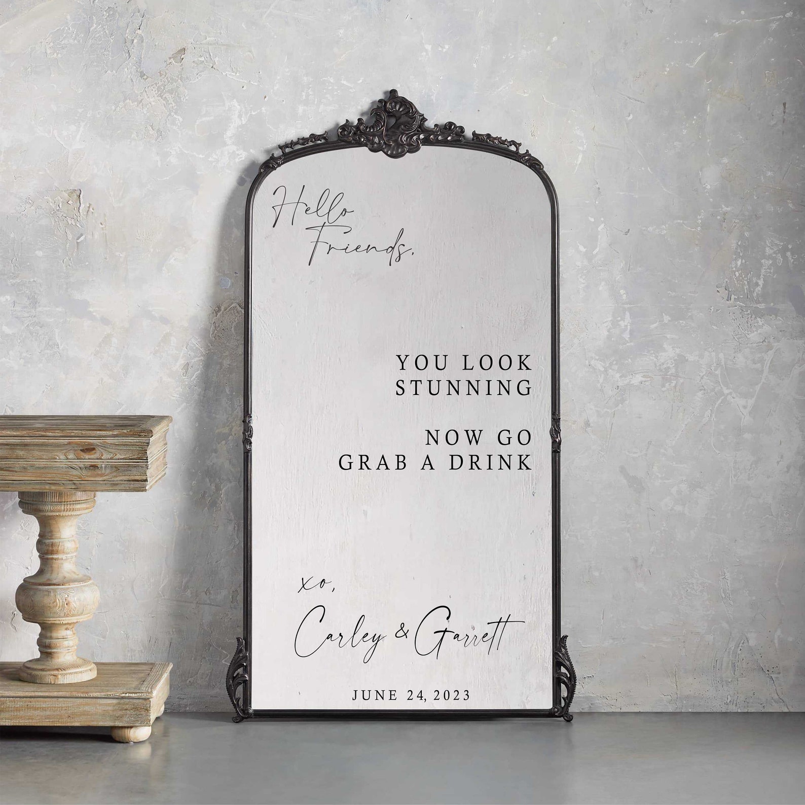 Personalized Selfie Mirror for Wedding You Look Stunning Wedding Decal ...