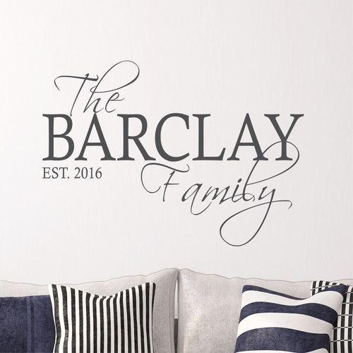 Personalized Family Name Wall Decal Custom Family Name Vinyl - Etsy