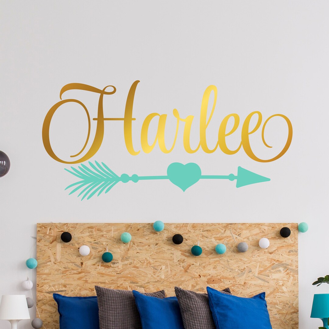 Arrow Name Decal Girls Name Decal - Arrow Wall Decal - Custom Name Wall ...