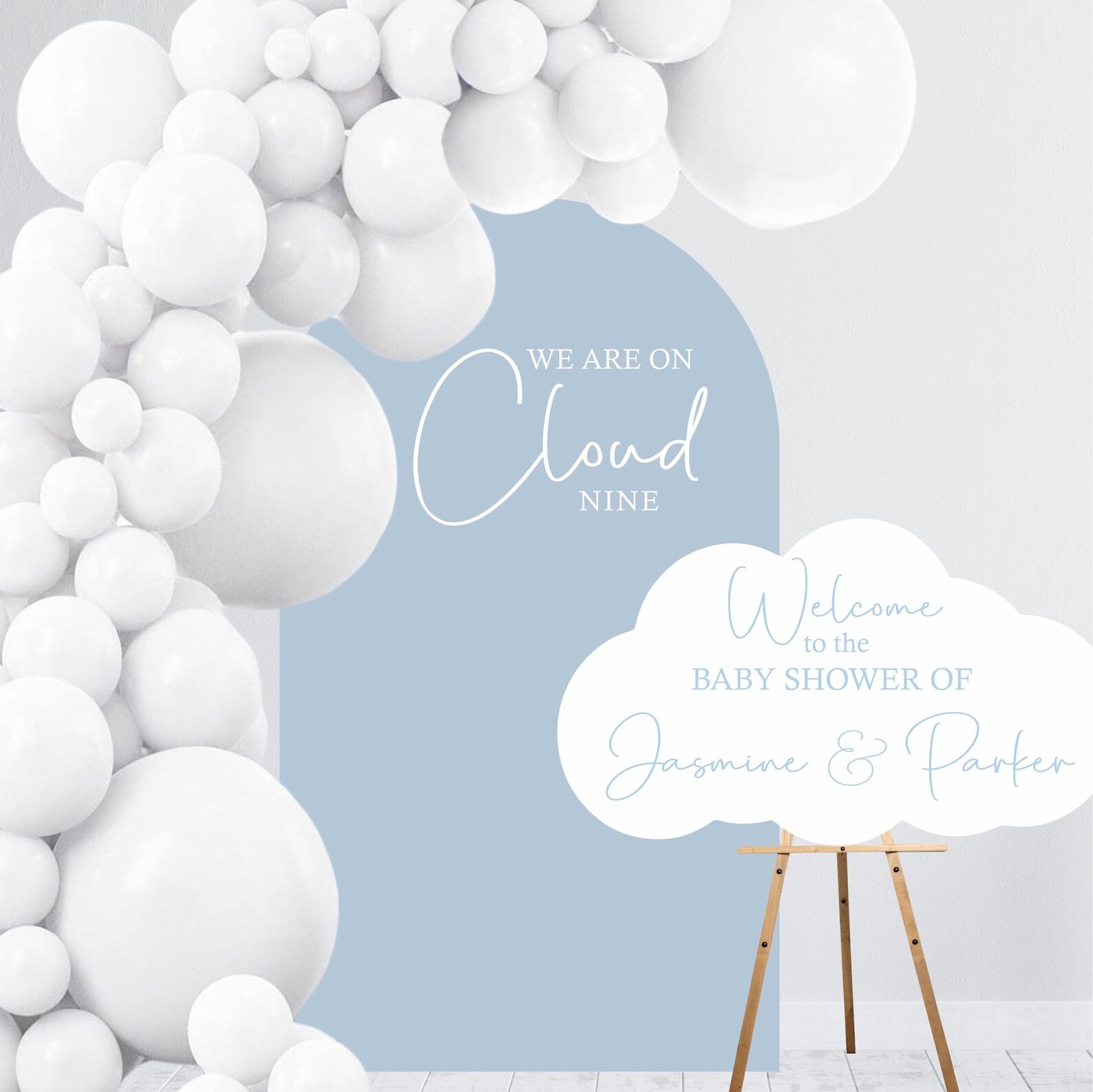 We Are on Cloud Nine - Cloud Nine Theme Baby Shower Sticker for Balloon ...