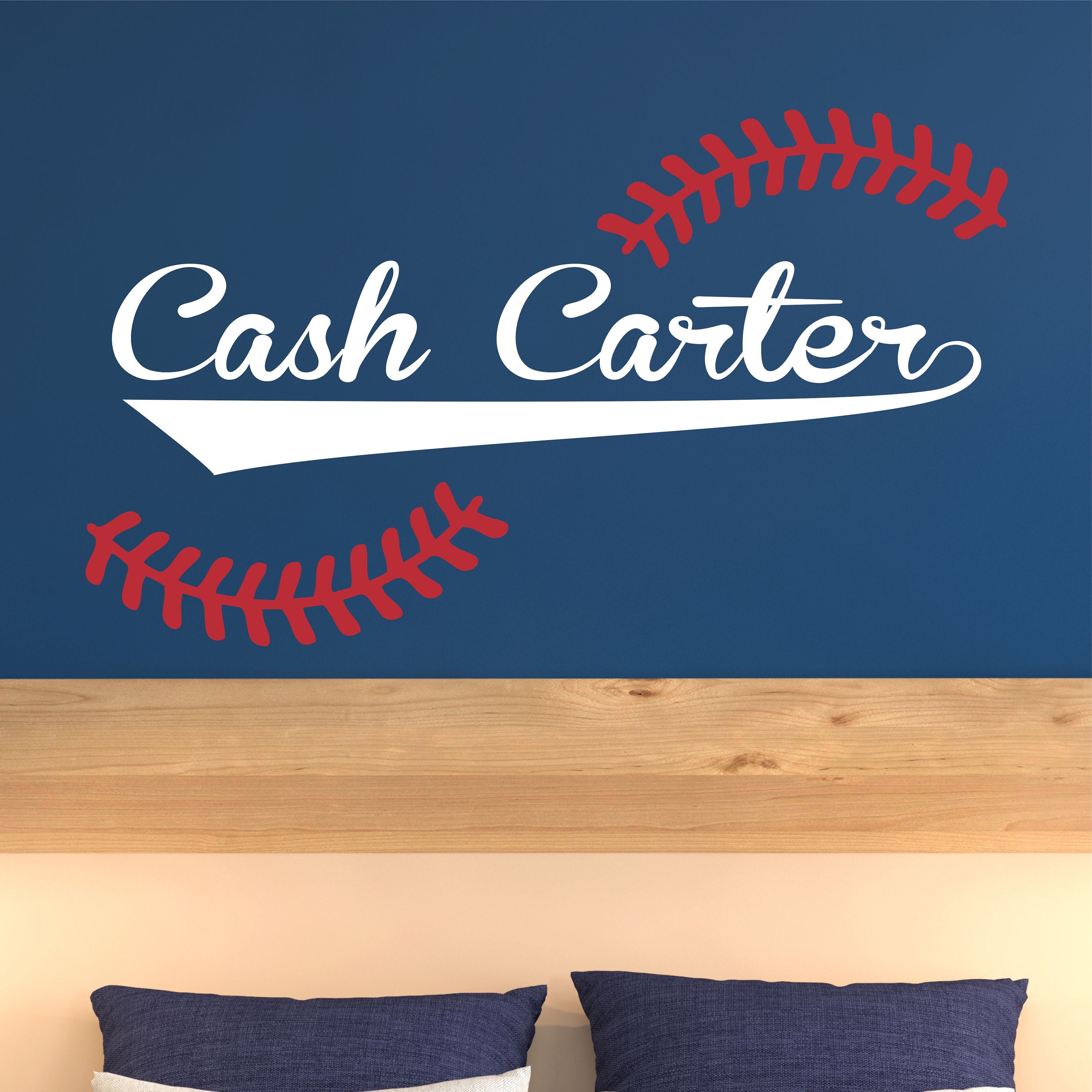 Personalized Name Baseball Wall Decal - Custom Name Baseball Wall ...