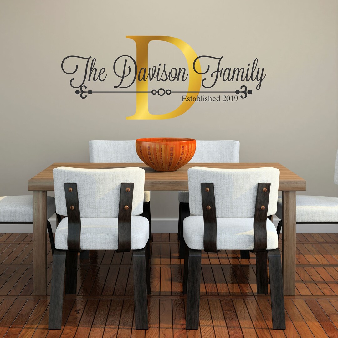 Personalized Family Name Wall Decal - Custom Family Name Vinyl Wall ...