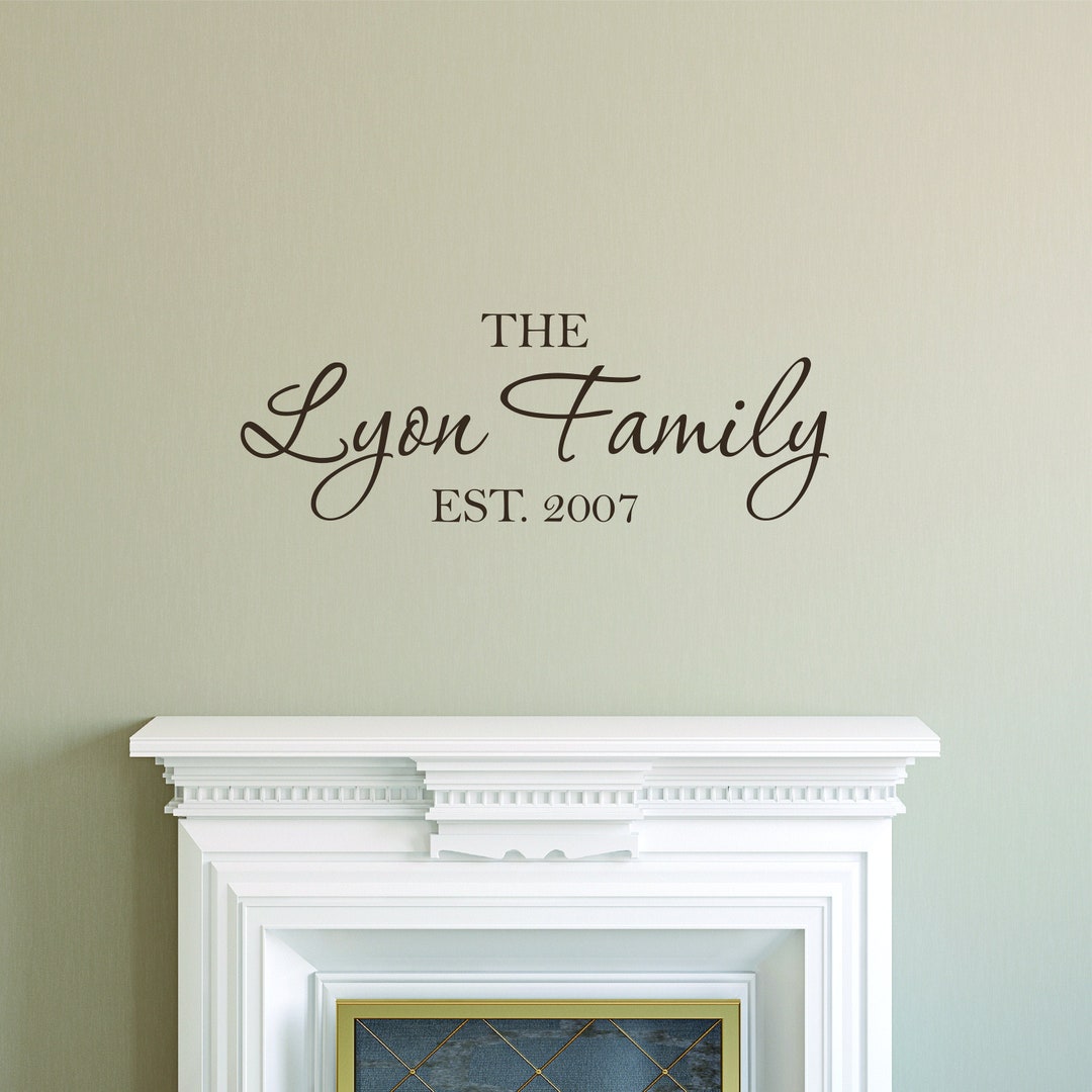 Personalized Family Name Wall Decal - Custom Family Name Vinyl Wall ...