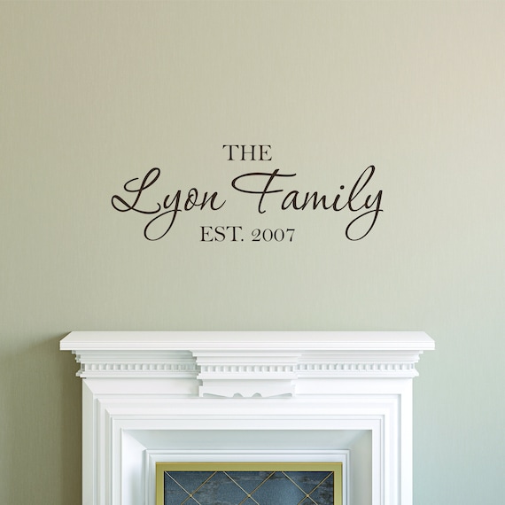 Personalized Family Name Wall Decal Custom Family Name Vinyl | Etsy
