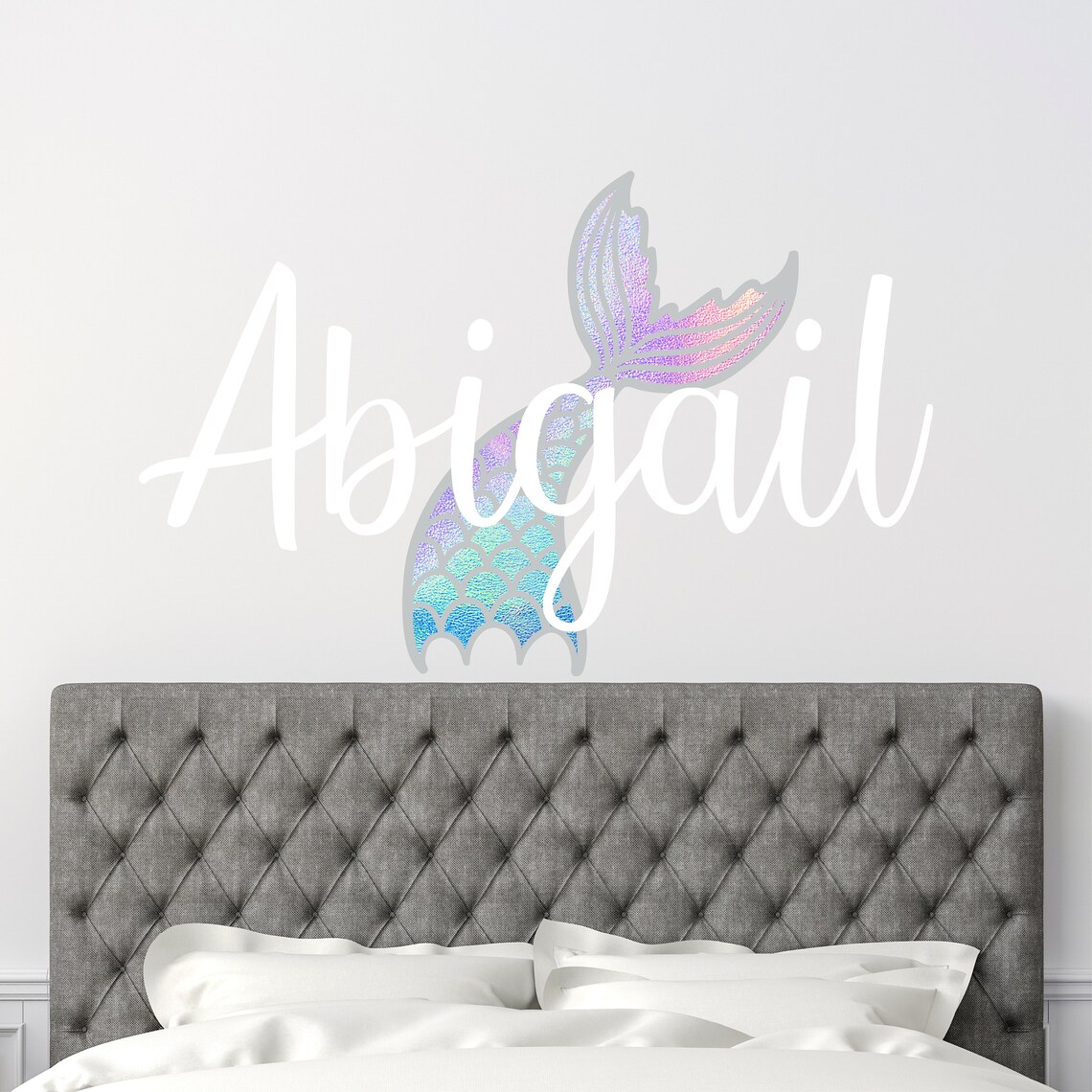 Personalized Name Mermaid Wall Decal Custom Name Mermaid - Etsy