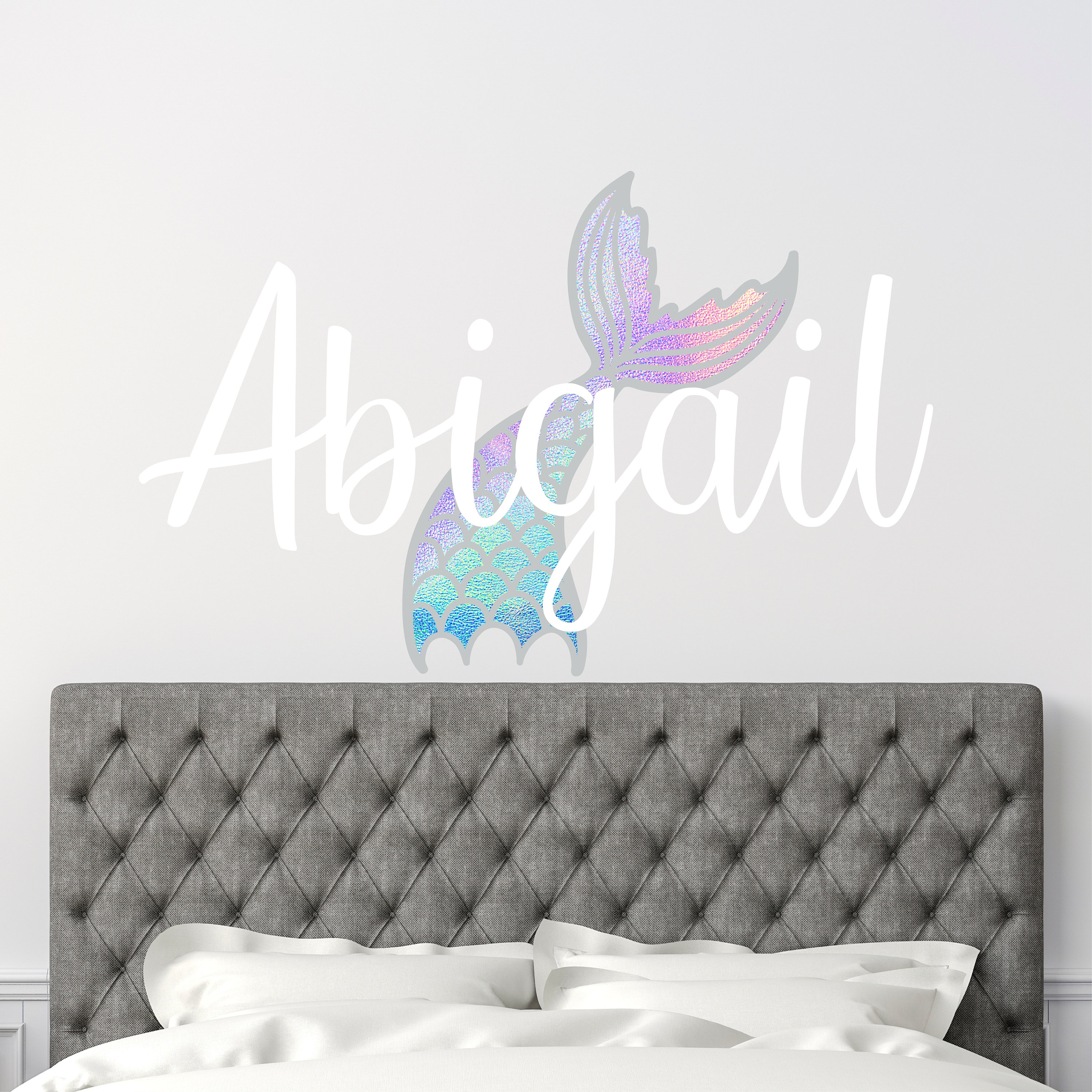 Personalized Name Mermaid Wall Decal Custom Name Mermaid - Etsy