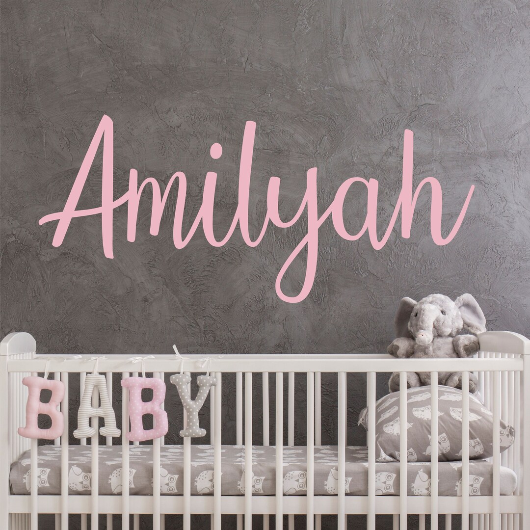 Personalized Wall Decal Girl Name Wall Decal Nursery Wall Decal ...