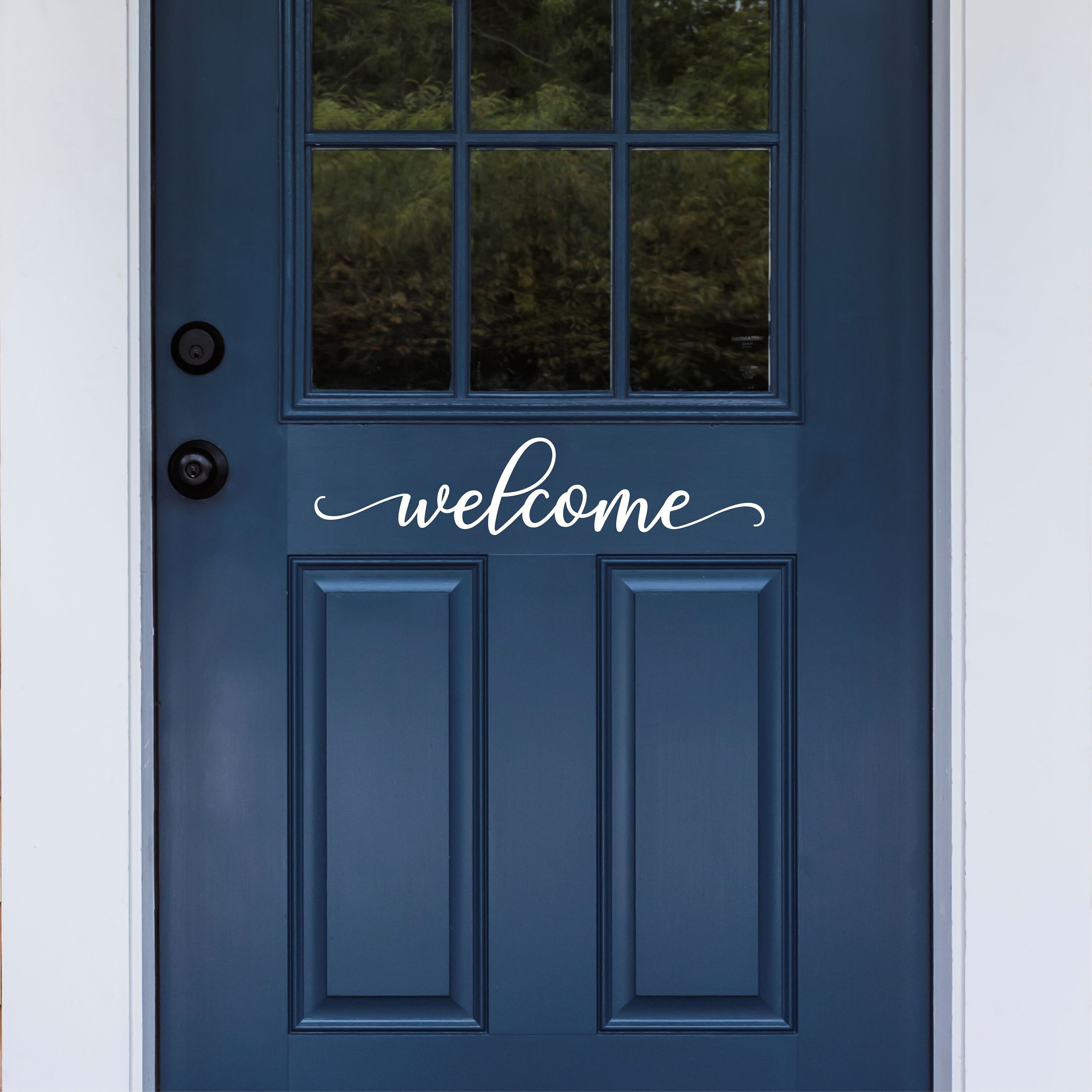 Welcome Vinyl Decal Welcome Wall Mural Welcome Mailbox Sticker Welcome ...