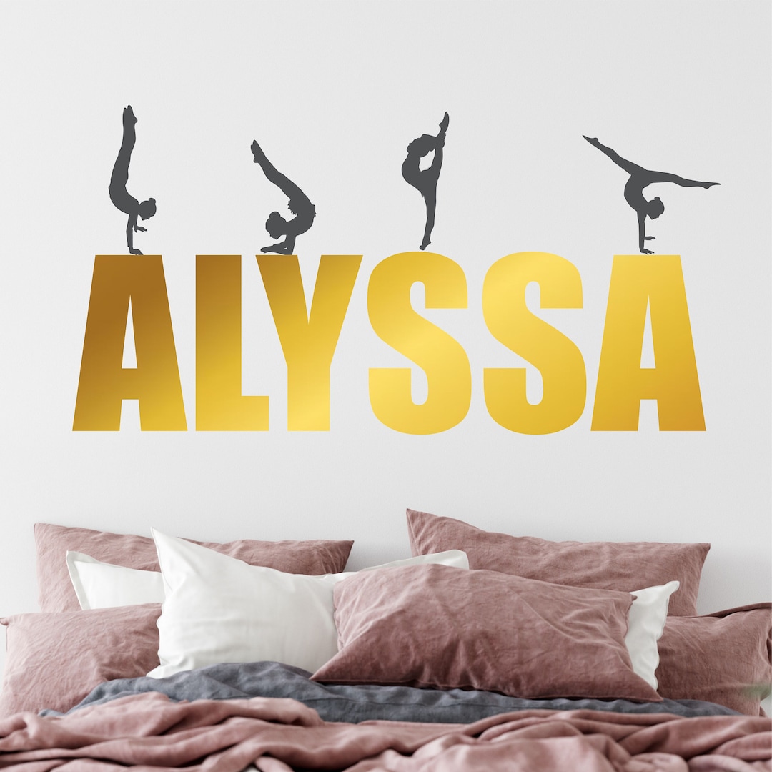 Personalized Name Dance Wall Decal - Custom Name Dance Gymnast Wall ...