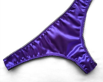 Purple Satin Thong | Etsy