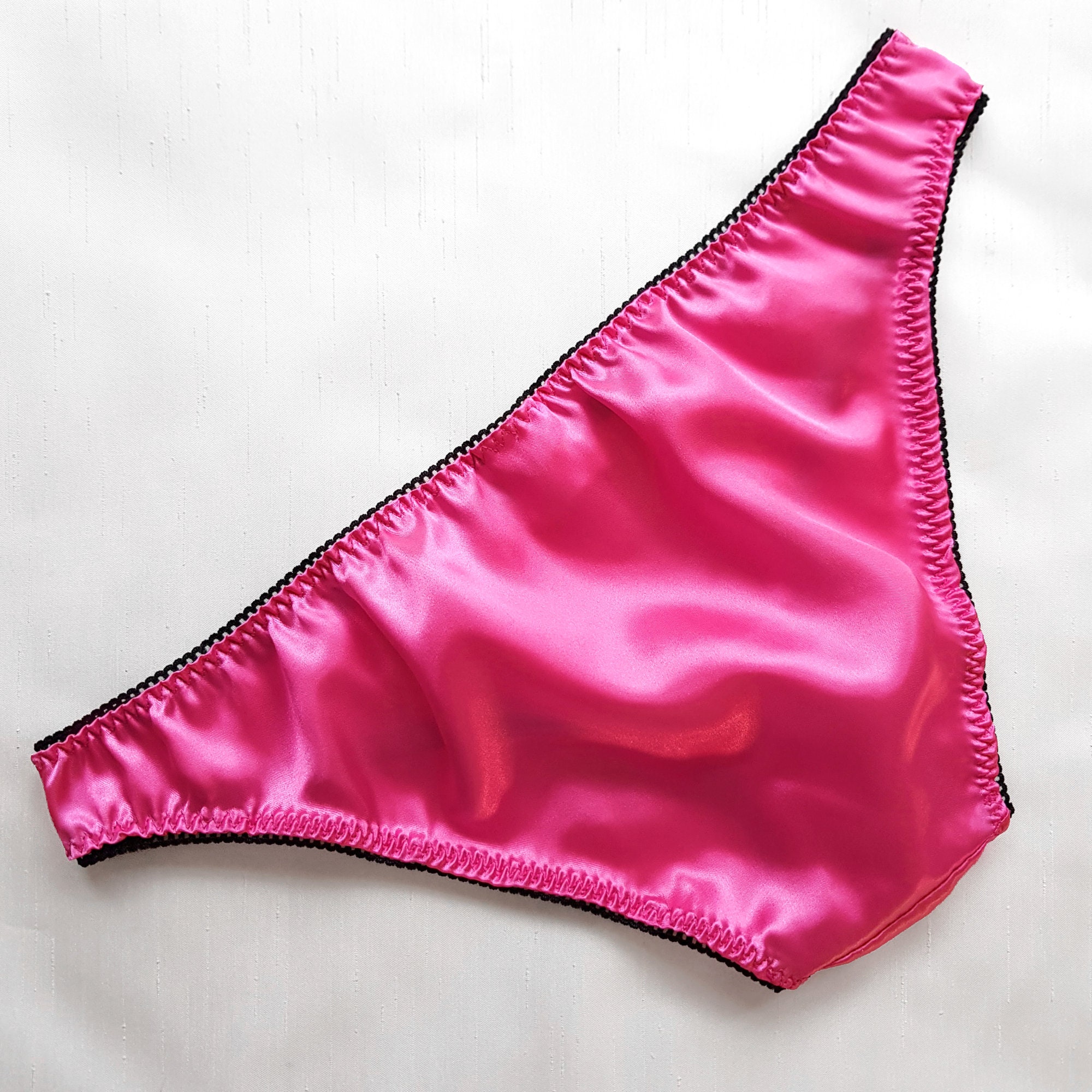 Pink Satin Panties For Women Handmade By Biscuit Couture Etsy