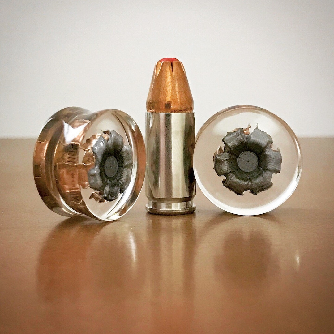 Gauged Ear - Bullet Plugs - From 5/8" to 1 1/8" - One of A Kind - 100% ...