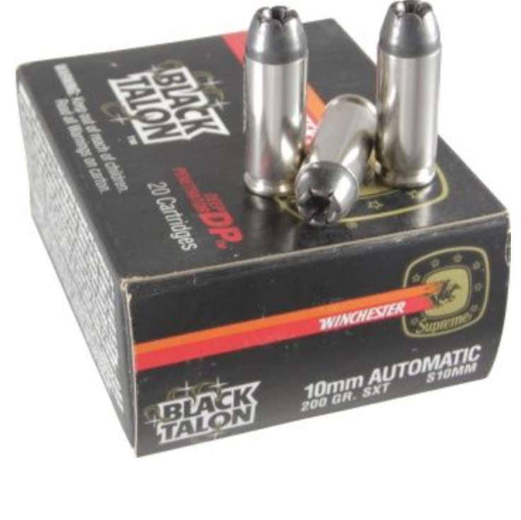 Winchester 10mm "black Talon" 200gr Law Enforcement Bullet - Fully ...