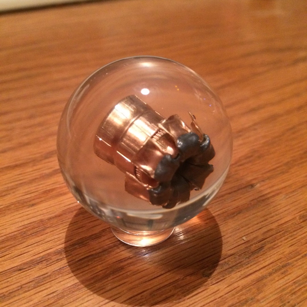 9mm Hornady Critical Duty 135 Grain +P Bullet - Encased in Resin Sphere ...