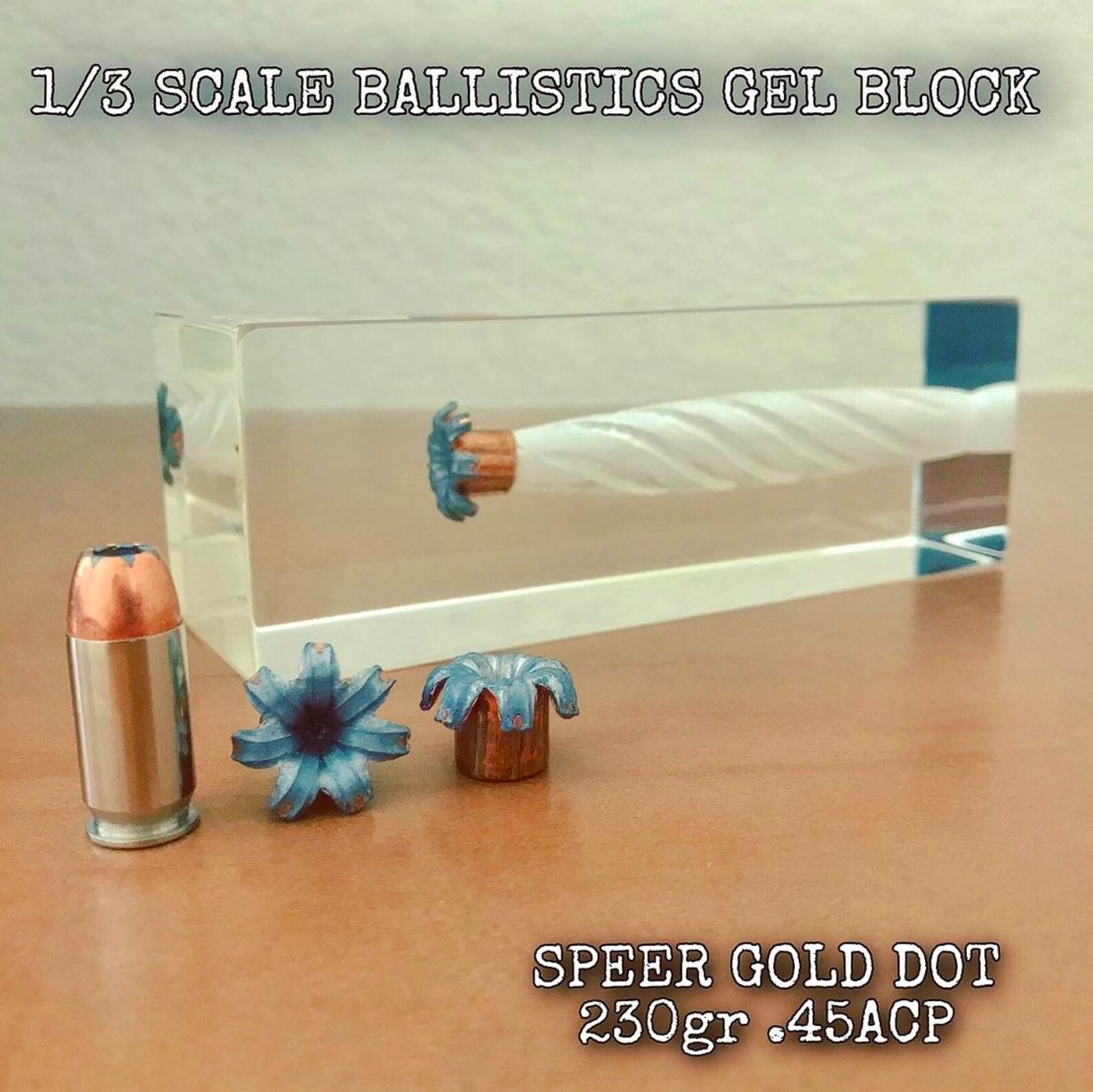 1/3 Scale FBI Clear Ballistics Gel Block - Bullet of Your Choice ...