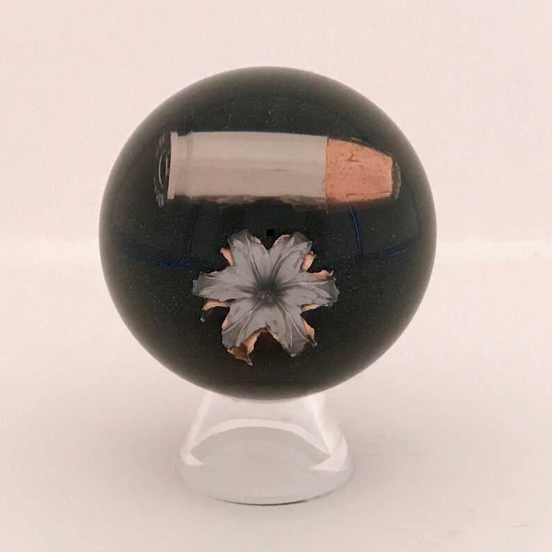 Thin Blue Line Bullet Sphere - Multiple Bullet Options - Clear Acrylic ...