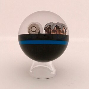 Thin Blue Line Bullet Sphere - Multiple Bullet Options - Clear Acrylic ...