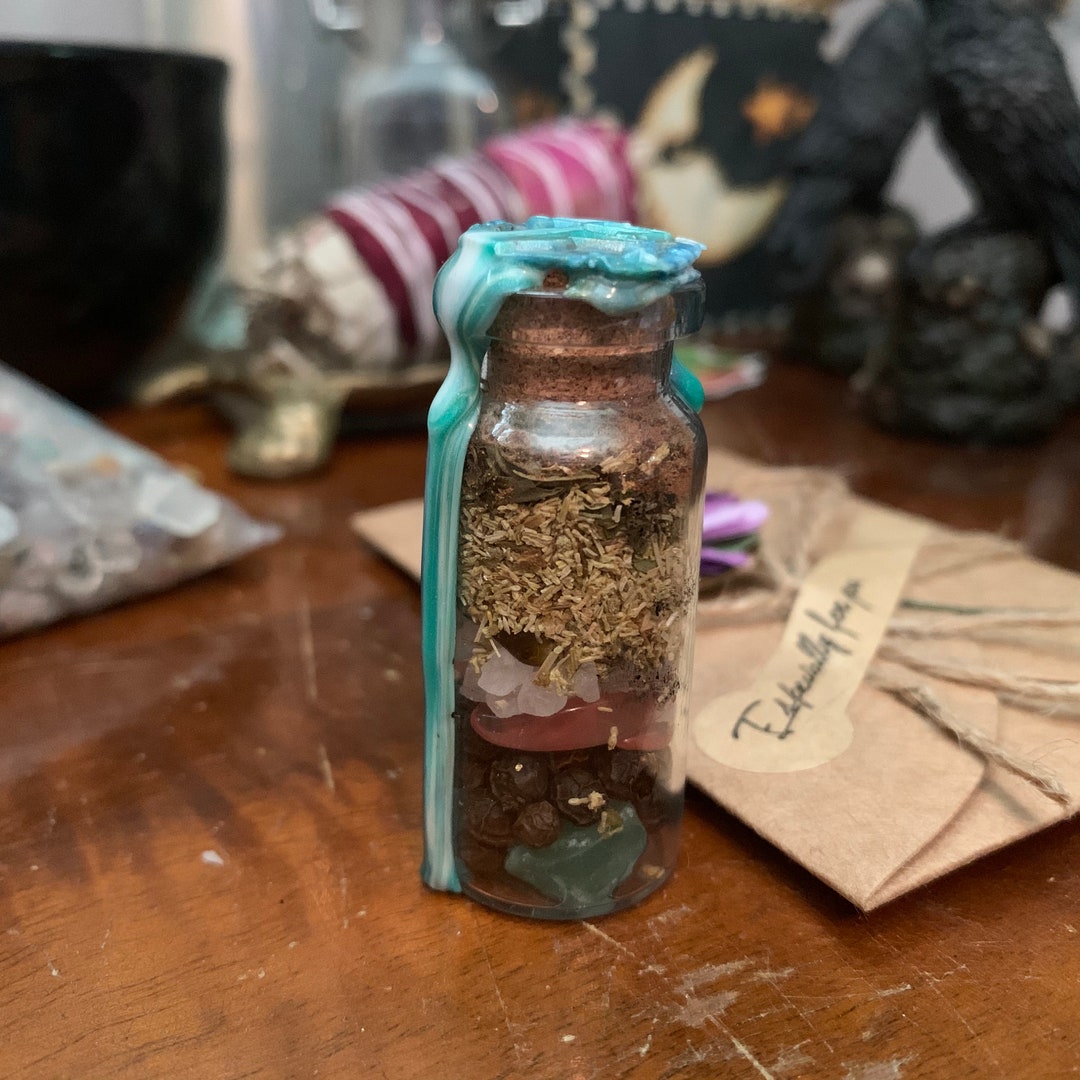 Custom Spell Jar, Handmade, Michigan Made, Personalized, Crystals ...