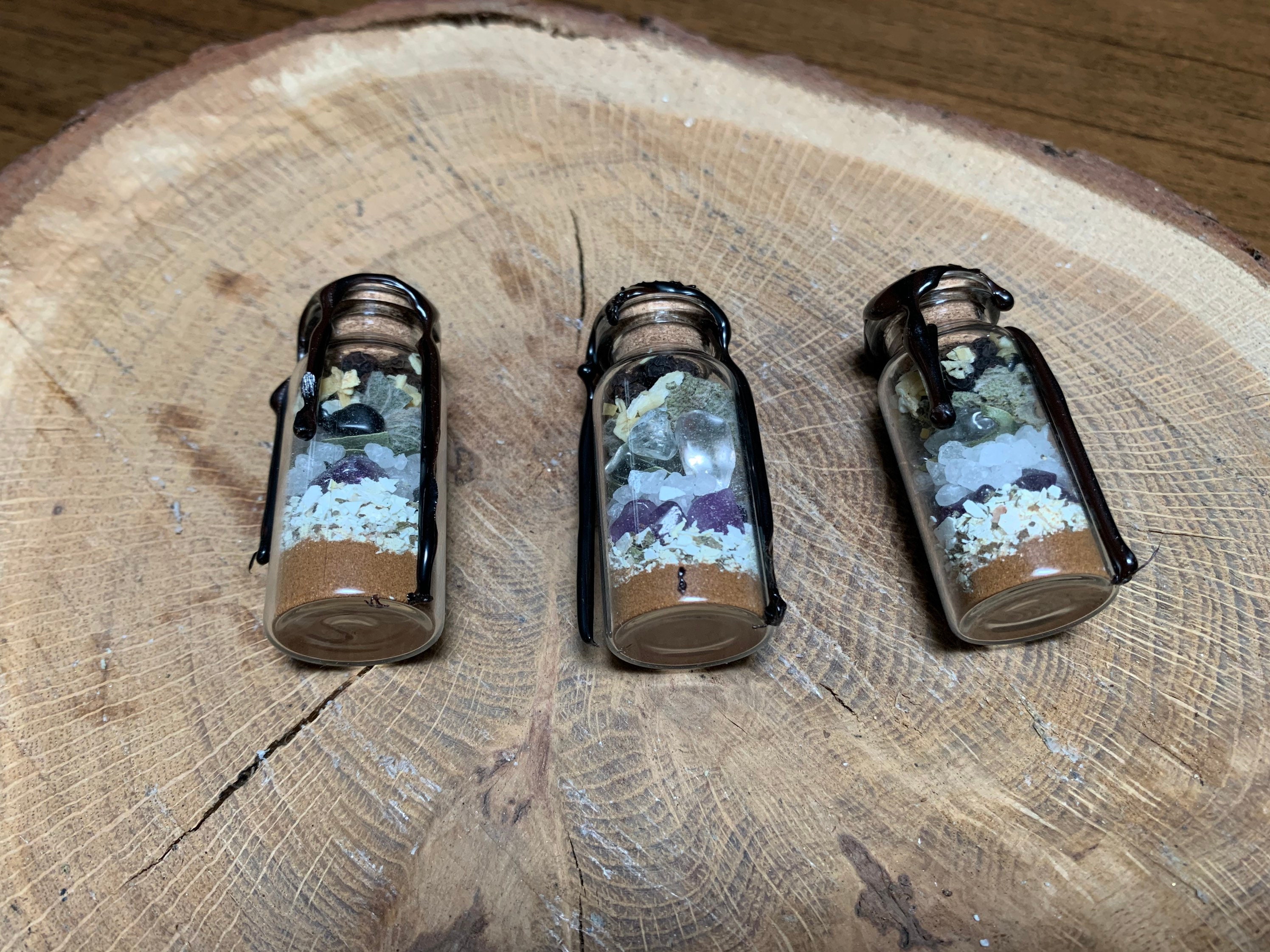 Protection Spell Jars, Handmade, Michigan Made, Crystals, Herbs, Gift ...