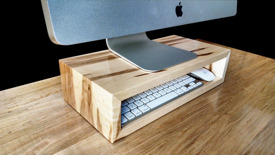 Ambrosia Maple Monitor Stand; Wormy Maple Computer Riser; Desk ...