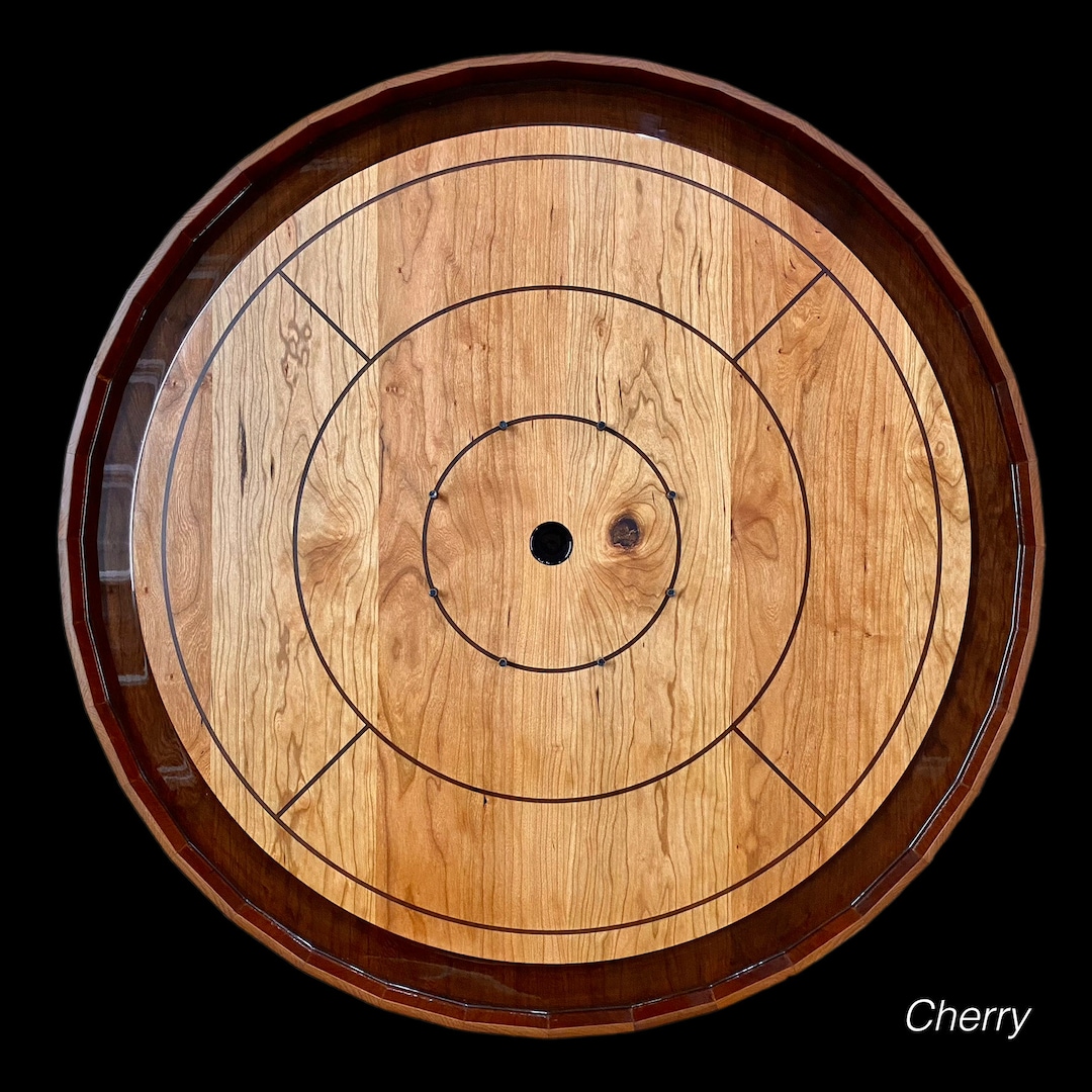 Premium Crokinole Board, Solid Cherry; 100% Genuine Hardwood; Premium ...