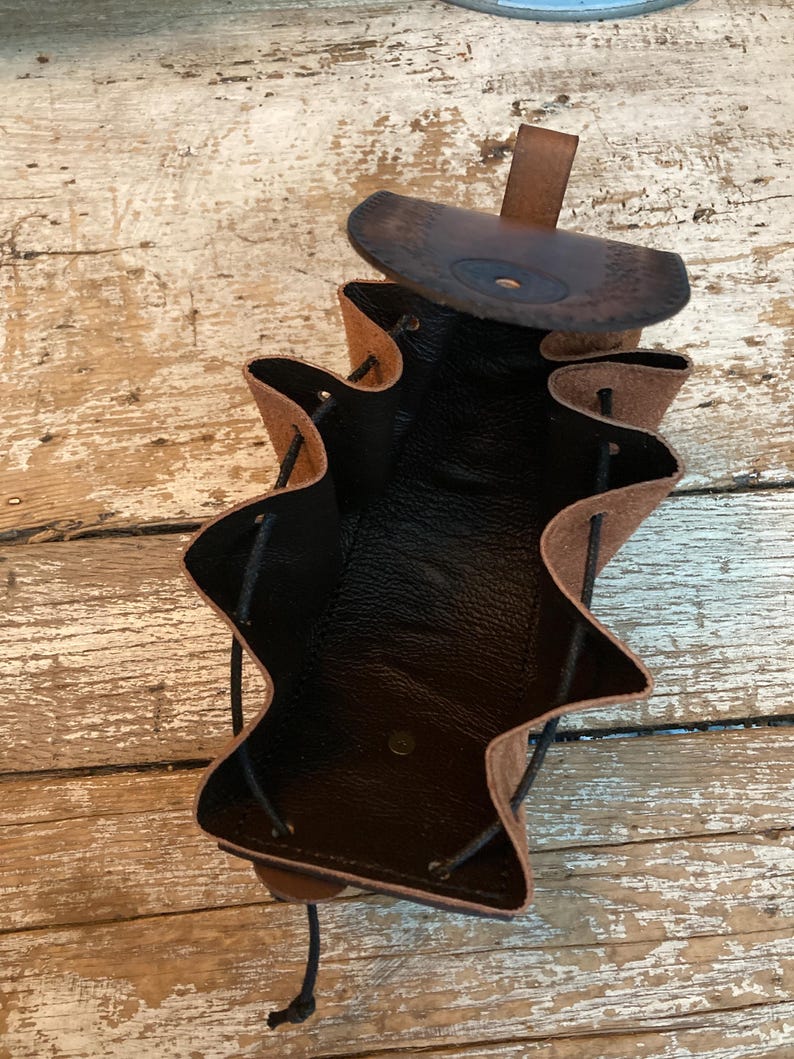 Leather Drawstring Large Pouch Belt Bag Brown for Coins Crystals Tarot ...