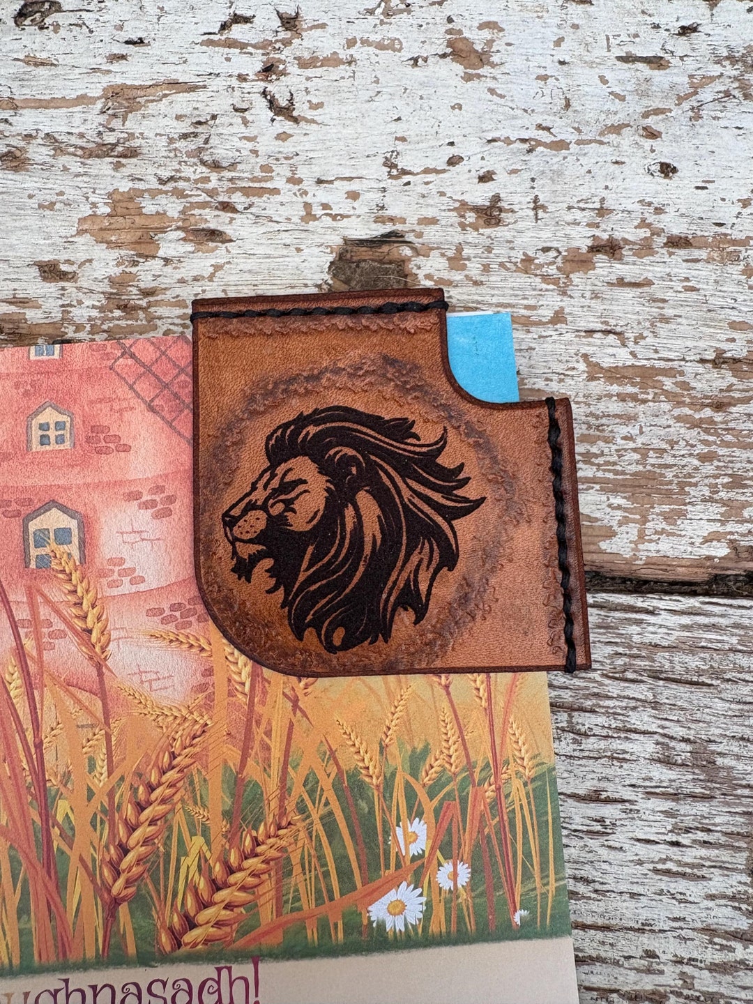 Lion Corner Bookmark Leather Hand Made Gift Book Accessories Books ...