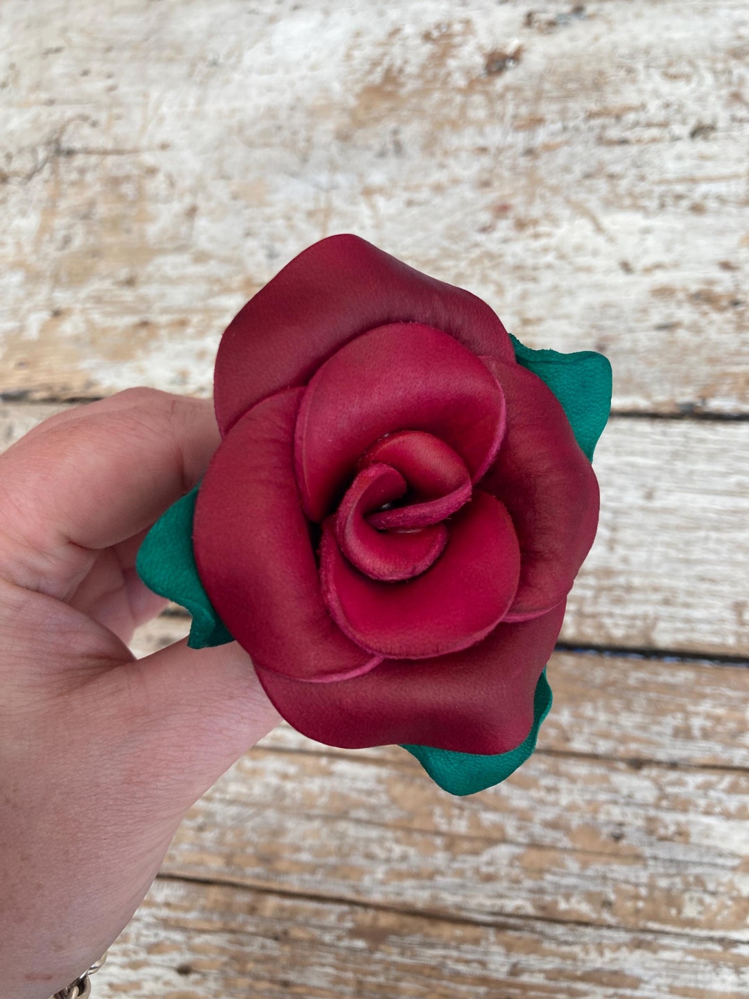Red Rose Leather Flower 3rd Anniversary Everlasting Valentines Gift ...