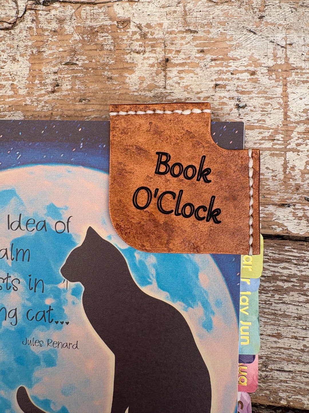 Book O'clock Quote Corner Bookmark Leather Hand Made Gift Wrapped Book ...