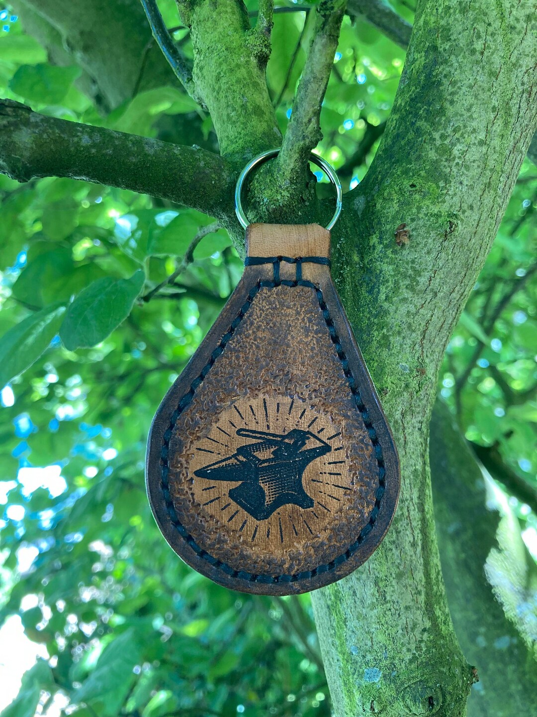 Blacksmith Key Fob Leather Key Ring Keys Chain Hand Made Hand Stitched ...