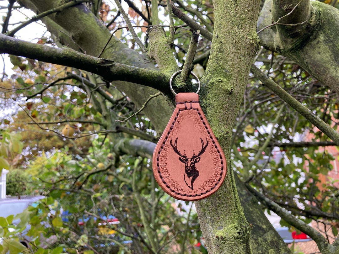 Stag Key Fob Leather Key Ring Keys Chain Hand Made Hand - Etsy