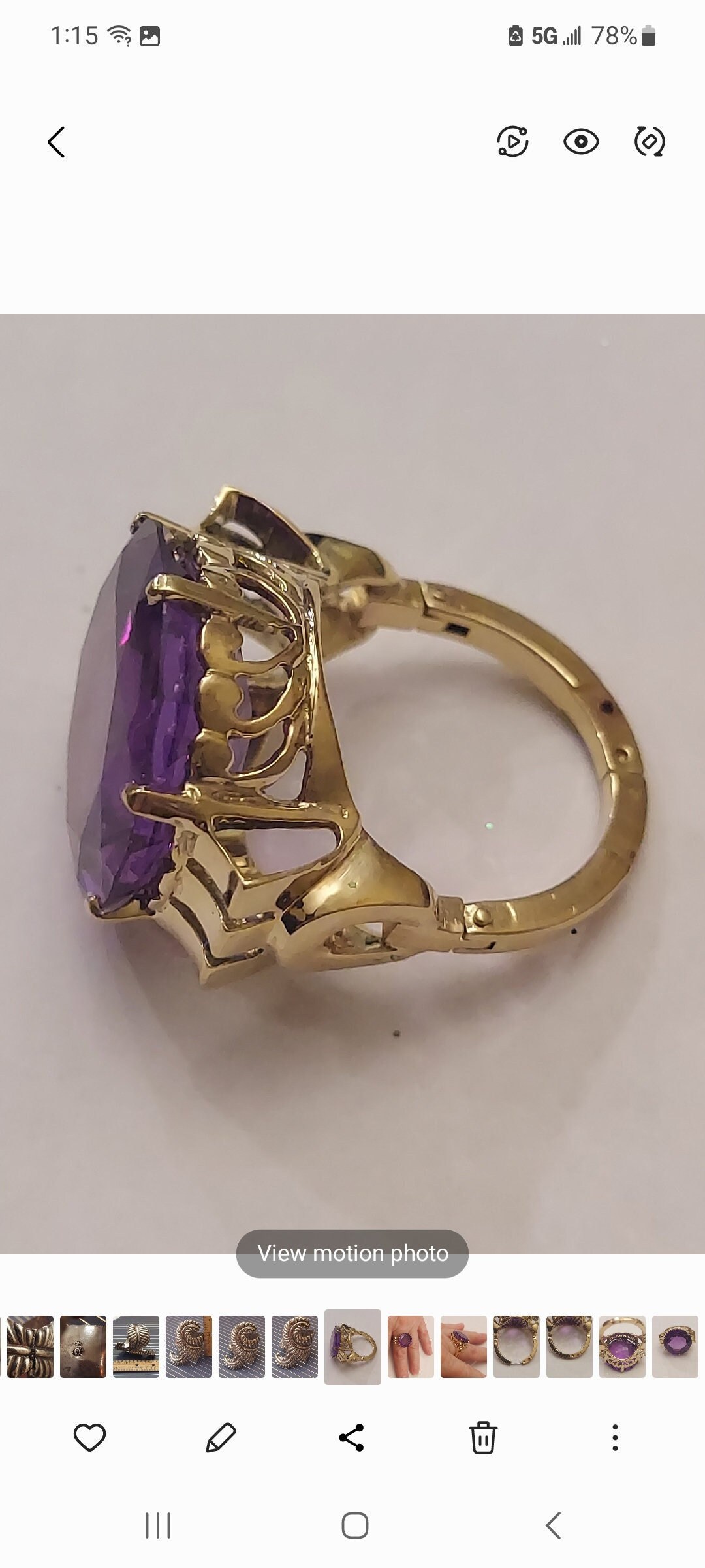 14K Gold Vintage Large Synthetic Sapphire Color Change Ring - Etsy