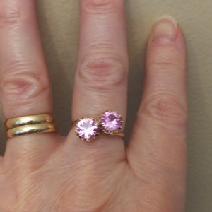 18K Gold Pink Vintage CZ Ring - Etsy