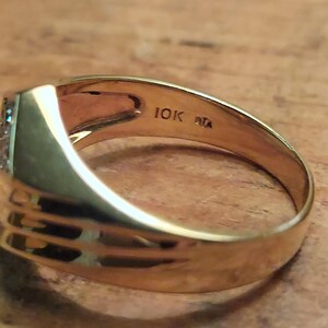 10K Yellow Gold Men's Diamond Cluster Ring - Etsy