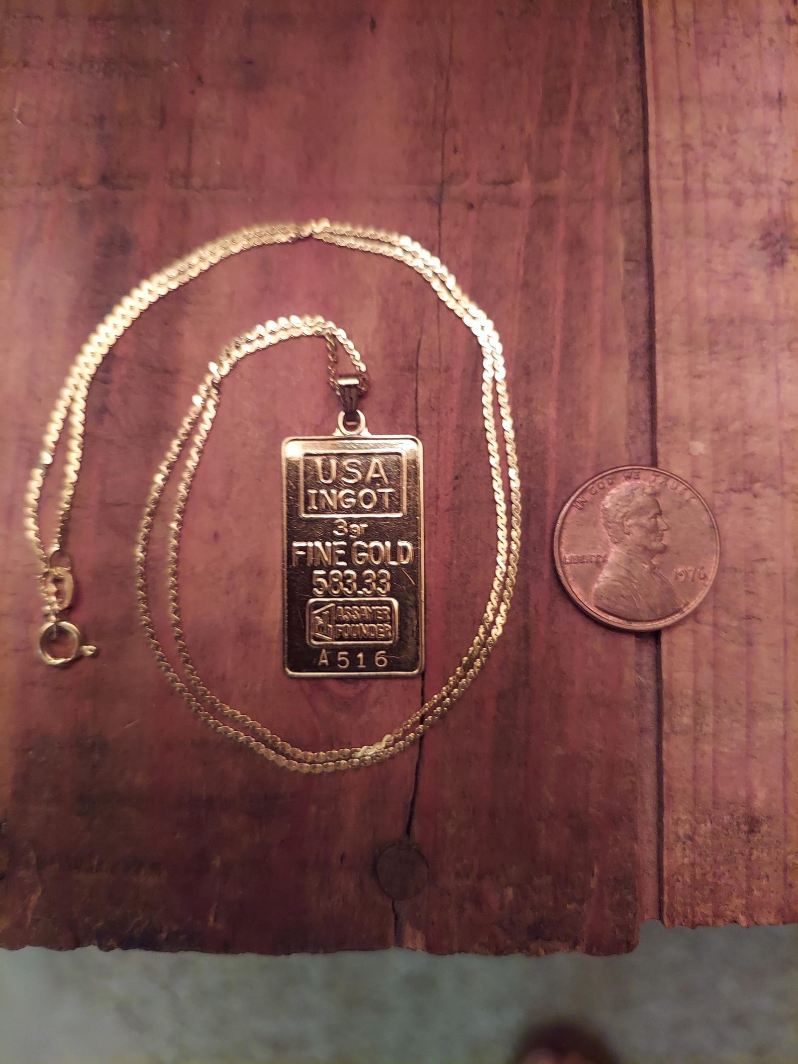 14K Replica Gold Ingot Pendant - Etsy