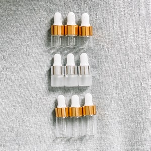 1ml & 3ml Mini Glass Essential Oil Dropper Bottle Gold Cap | Etsy