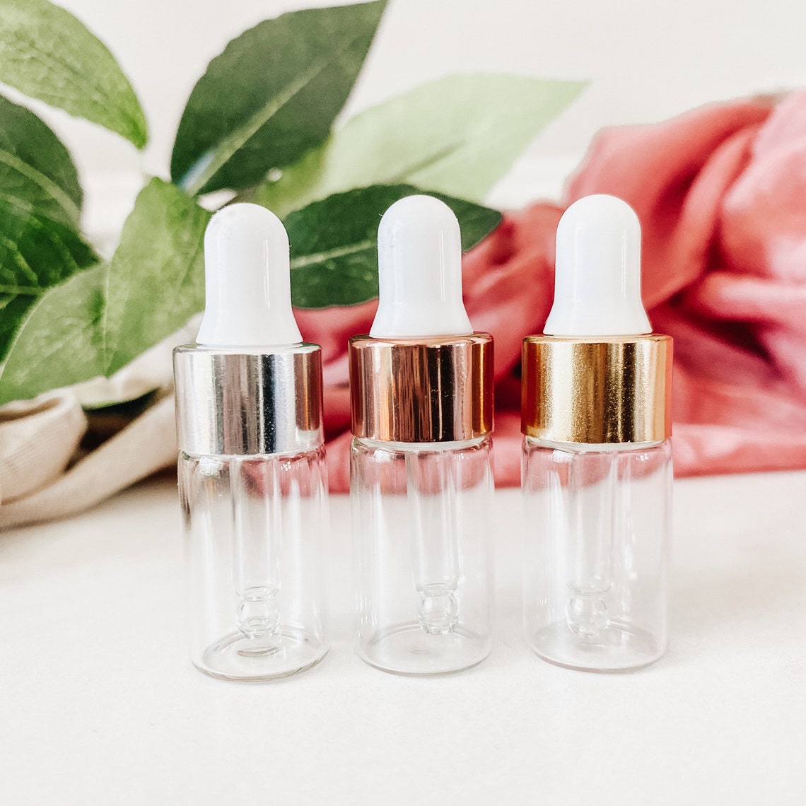 3ml Mini Glass Essential Oil Dropper Bottle Rose Gold Silver | Etsy