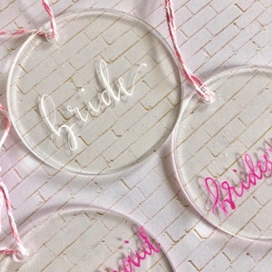 Acrylic Name Tag Bridal Party Gift Tag Bridesmaid Bridal - Etsy