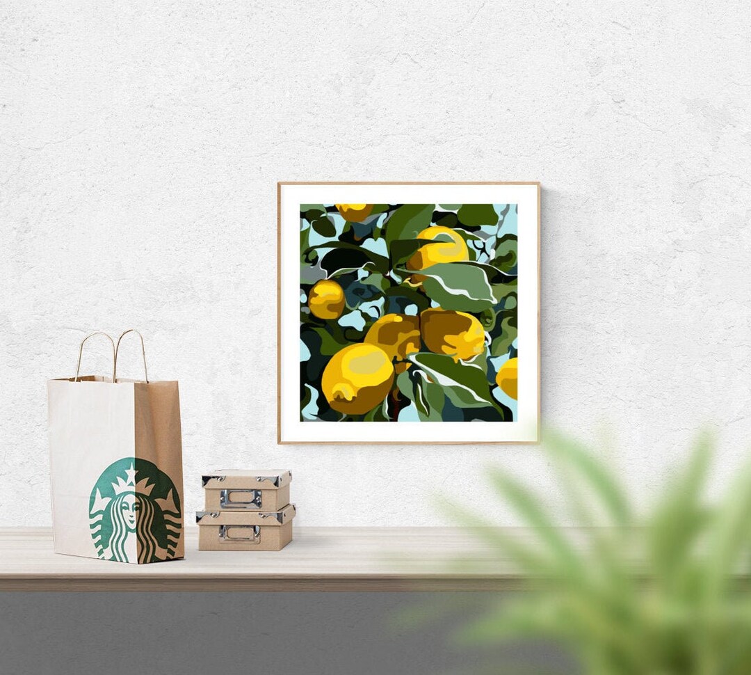 Lemon Tree Digital Print | Lemon Art | Kitchen Decor - Etsy UK